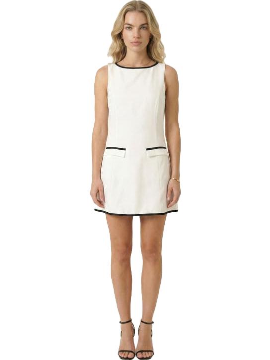 VALENTINO Valentino V-Neck Cotton Tweed Mini Dress